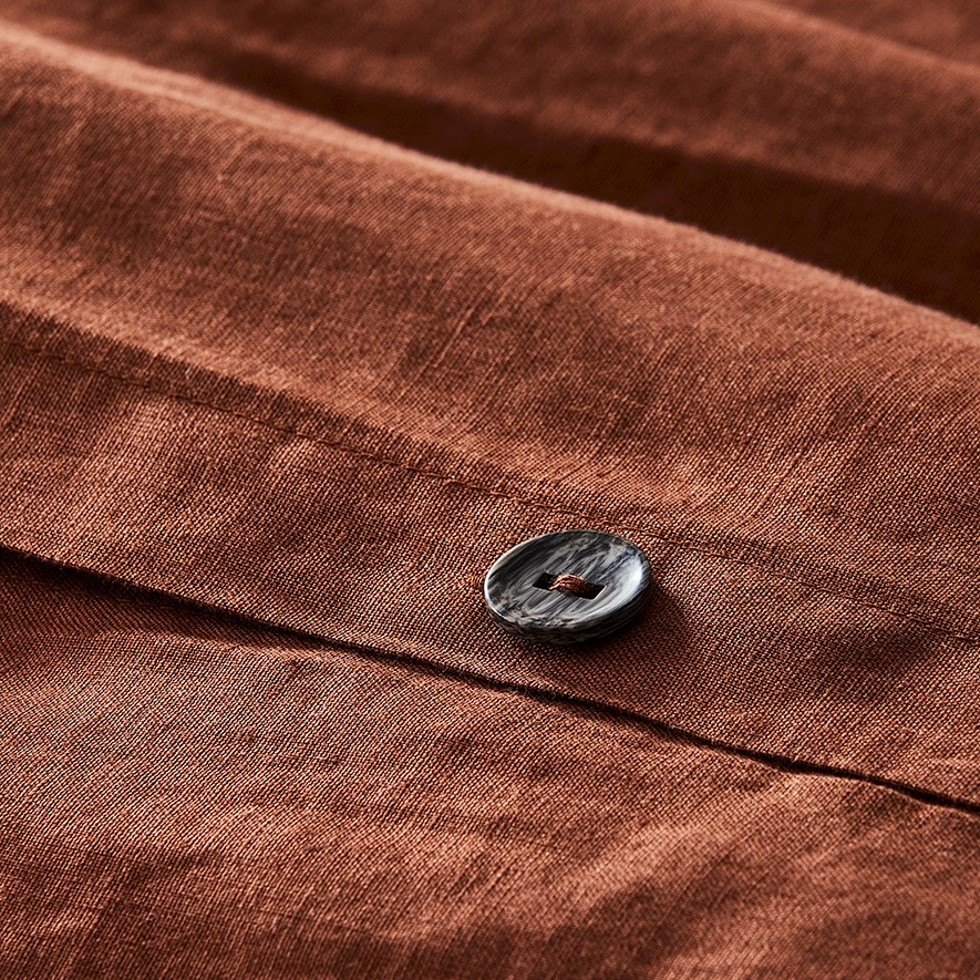 Vintage Washed Linen Paprika Quilt Cover | Adairs