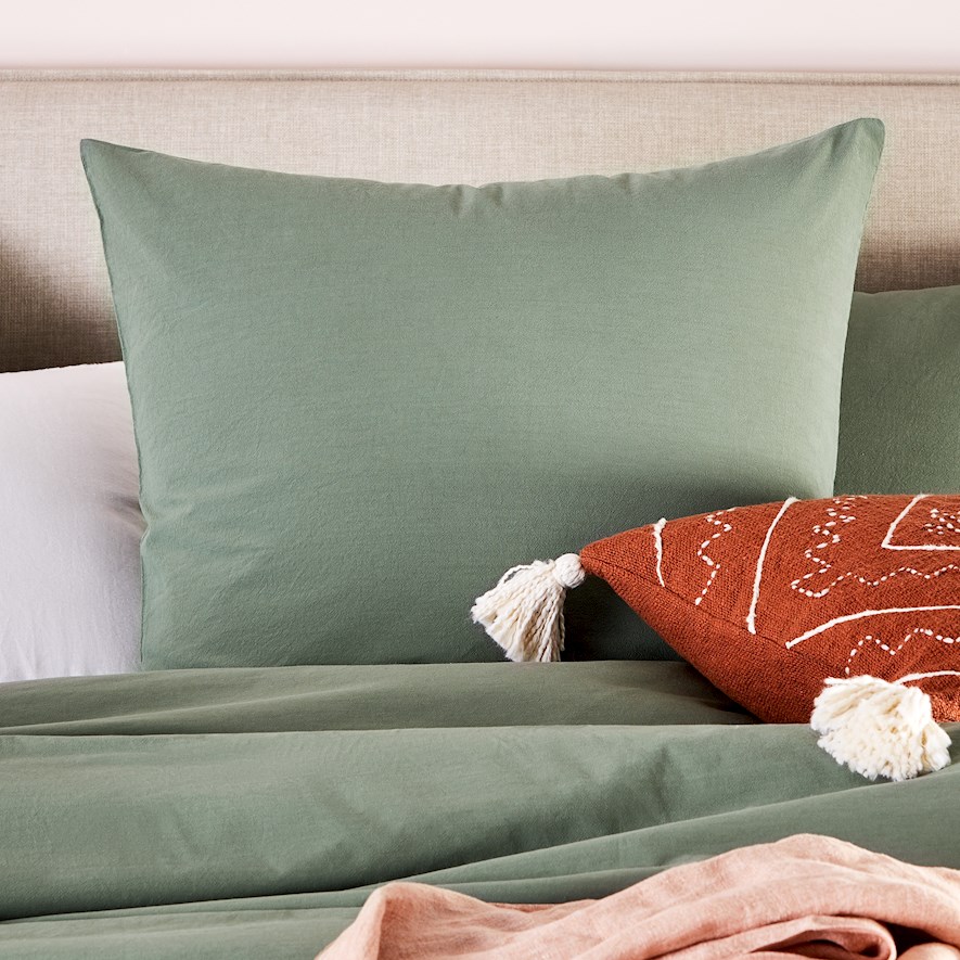 Stonewashed Cotton Fern Quilt Cover | Adairs