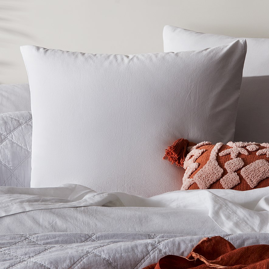 Stonewashed Cotton Silver Quilt Cover Separates | Adairs