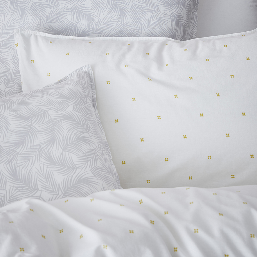 Stonewashed Printed Cotton Quilt Cover Cluster Fern | Adairs