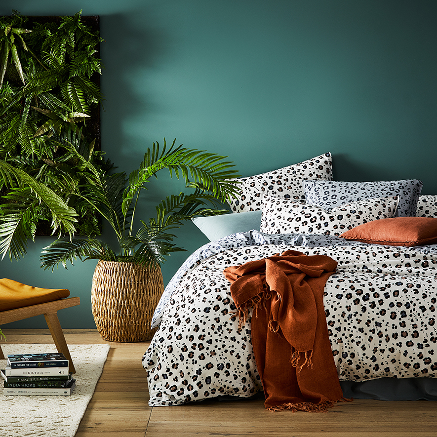 Stonewashed Printed Grey Leopard Quilt Cover | Adairs