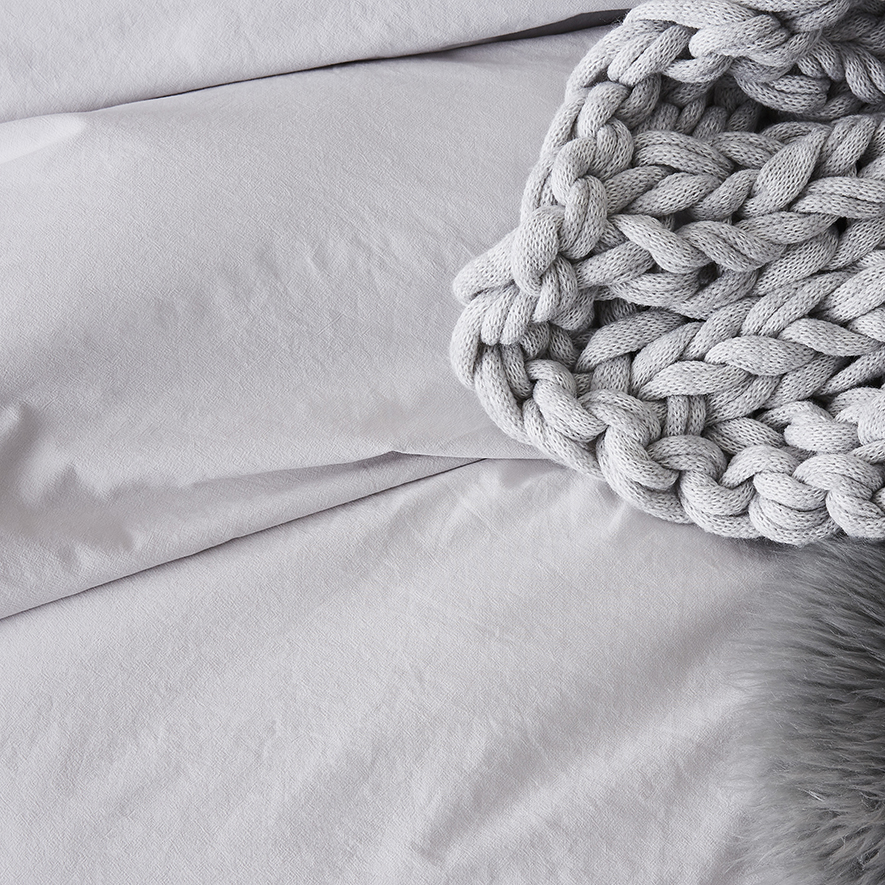 Stonewashed Tassel Cotton Quilt Cover Silver | Adairs