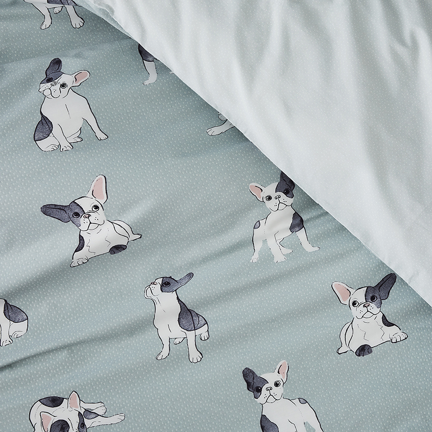 Frenchie Quilt Cover Set Sage | Adairs