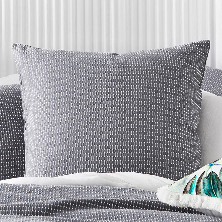 Lamont Graphite Quilt Cover Set | Adairs