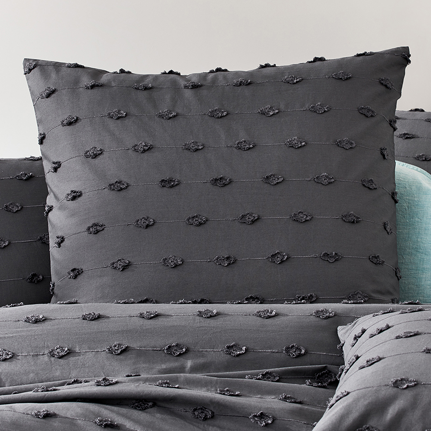 Sahara Quilt Cover Set Coal | Adairs