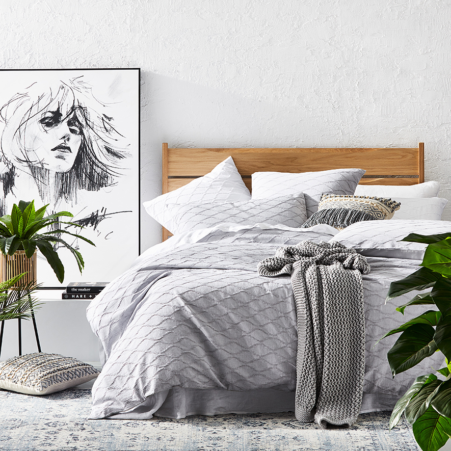 Echo Grey Quilt Cover Set | Adairs