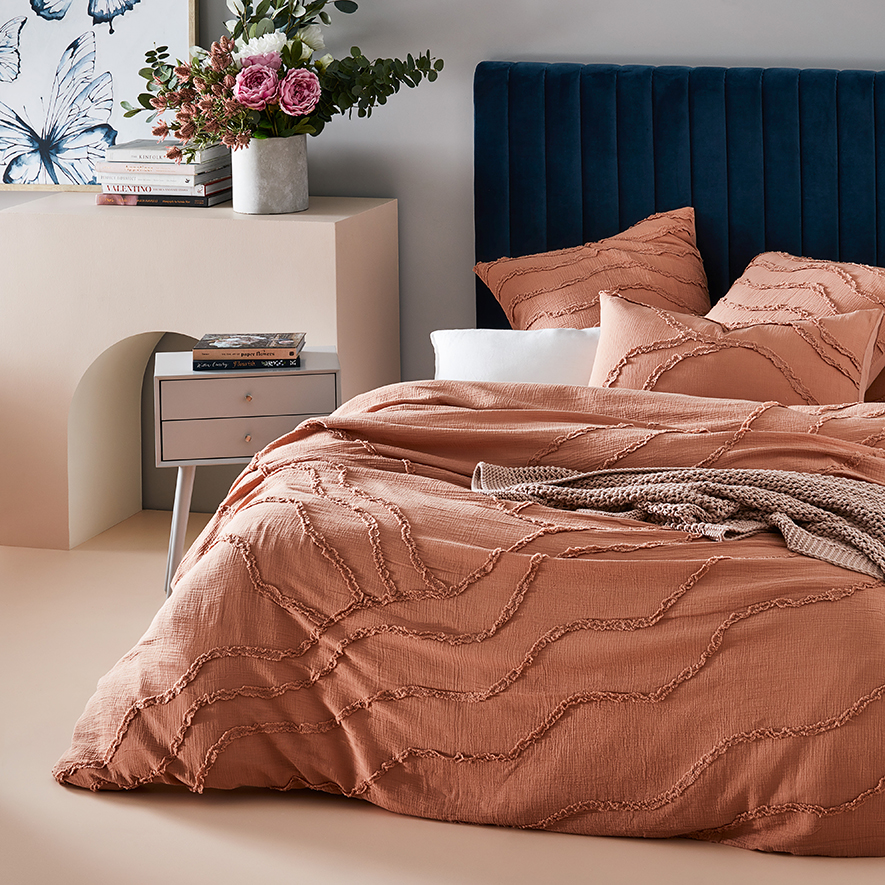 Serenity Clay Quilt Cover | Adairs