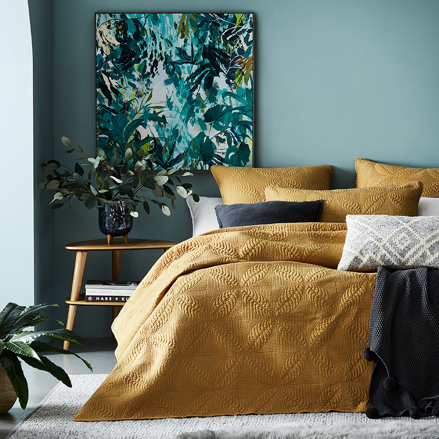 Ava Quilted Cinnamon Coverlet + Pillowcases | Adairs