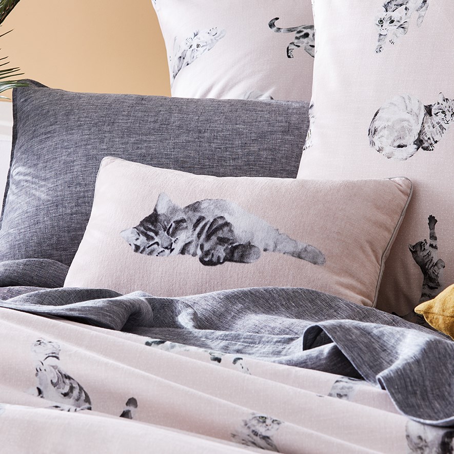 Tabby Cat Pink Quilt Cover Set | Adairs