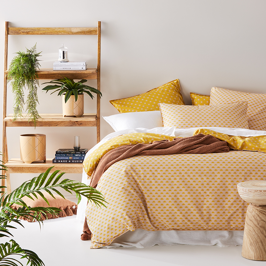 Stonewashed Printed Cotton Nude Sunray Quilt Cover | Adairs