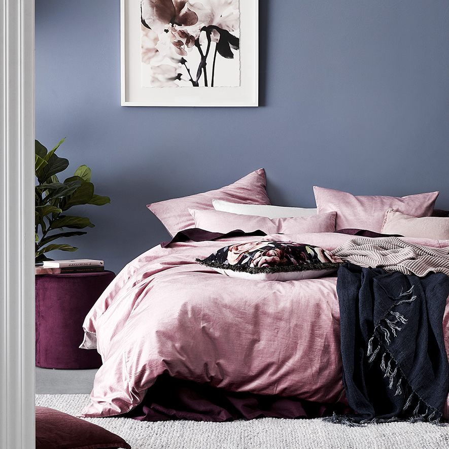 Luxe Velvet Quilt Cover Dusty Rose | Adairs