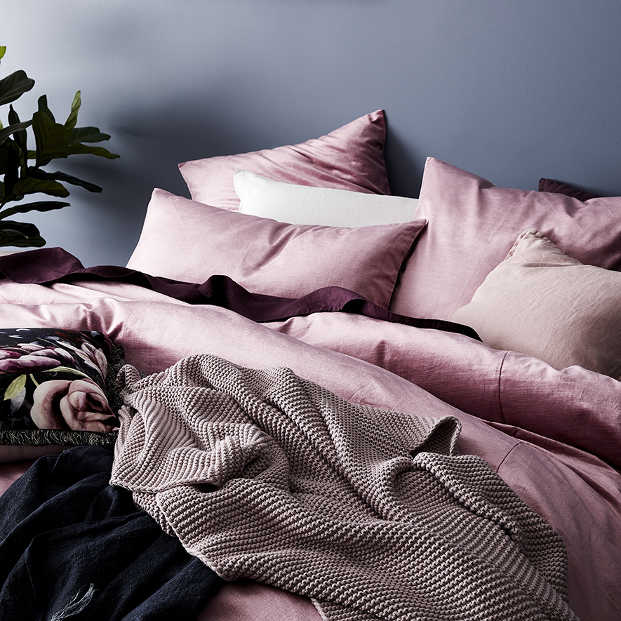Luxe Velvet Quilt Cover Dusty Rose | Adairs
