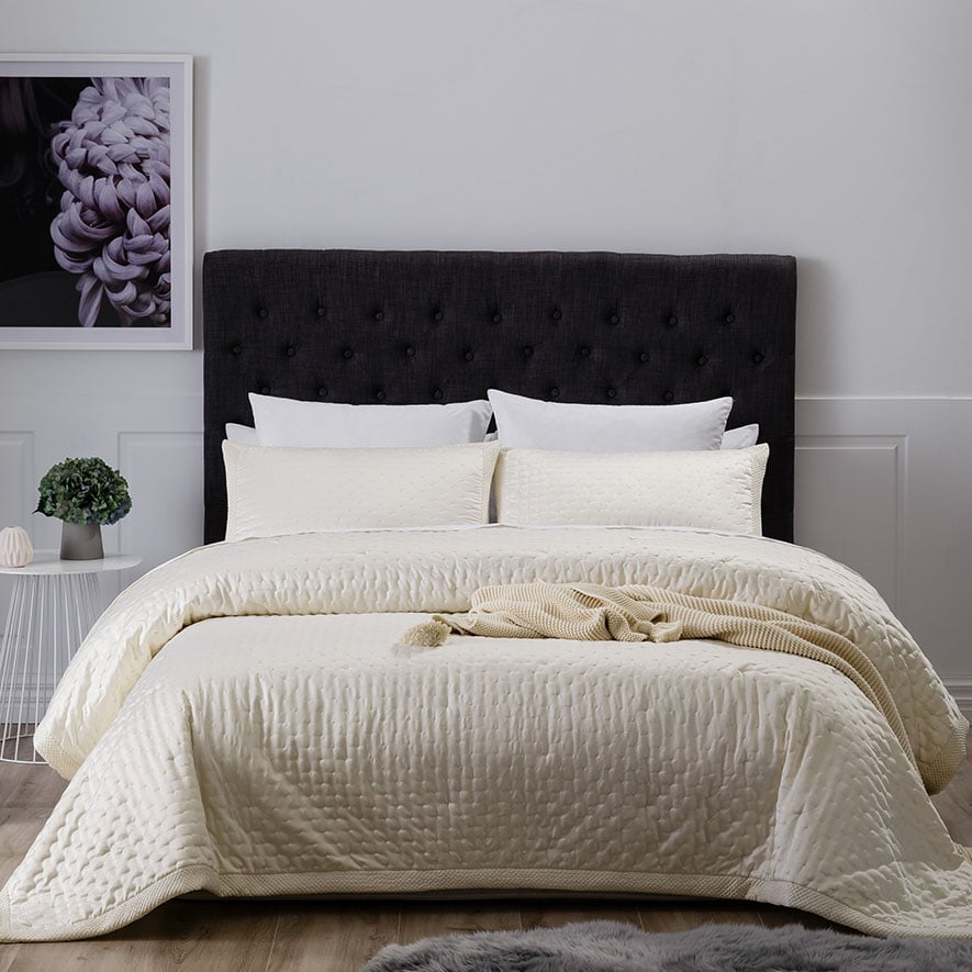 Mercer + Reid - Waldorf Satin Coverlet Antique White | Adairs