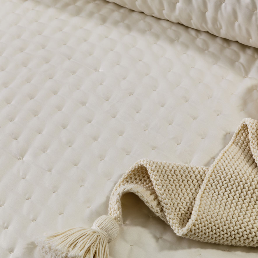 Mercer + Reid - Waldorf Satin Coverlet Antique White | Adairs