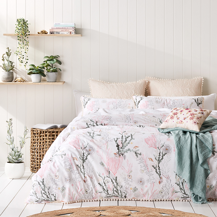 Whitehaven Pink Quilt Cover Set + Separates | Adairs