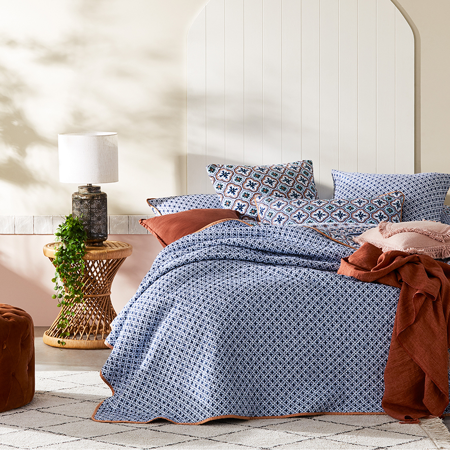 Robbie Bermuda Quilted Coverlet Set | Adairs