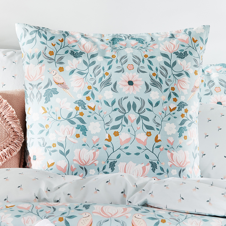 Magnolia Garden Blue Mist Quilt Cover Set | Adairs