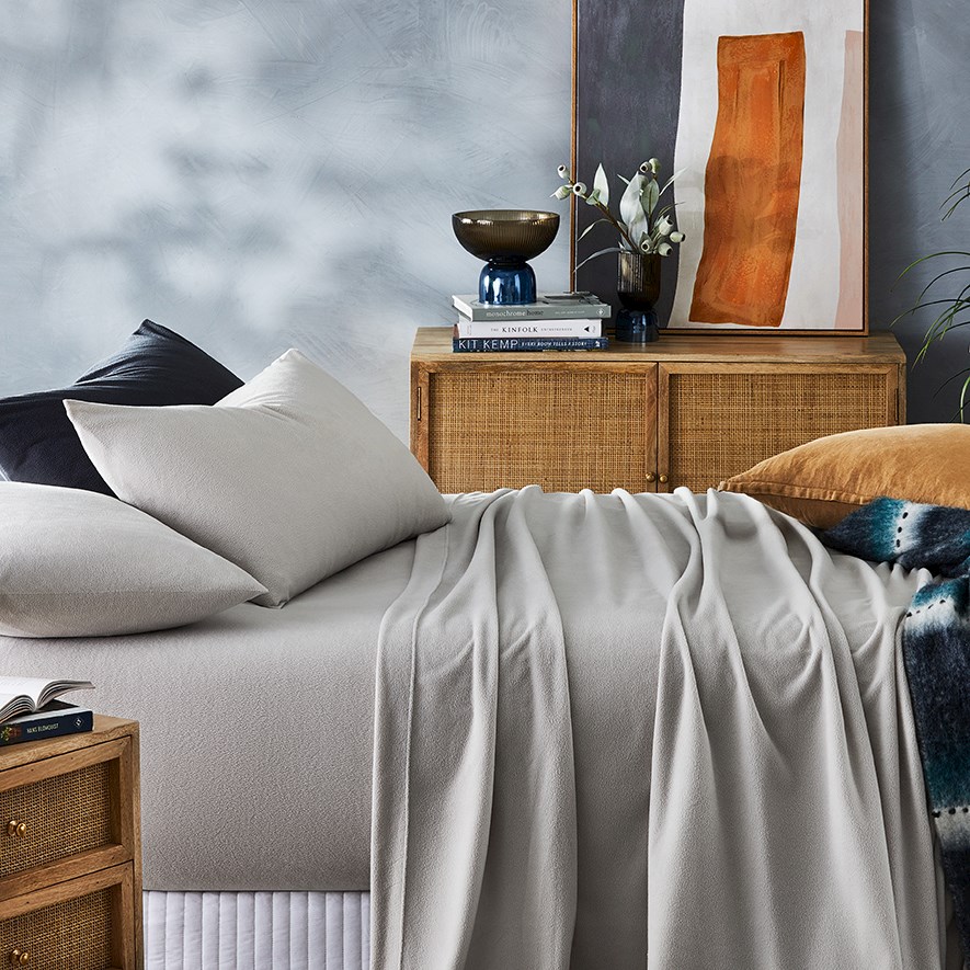 Adairs Cloud Bedlinen W20 King Silver Sheet Set | Adairs