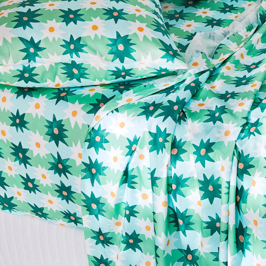 Togetherness Green Check Mate Sheet Set | Adairs