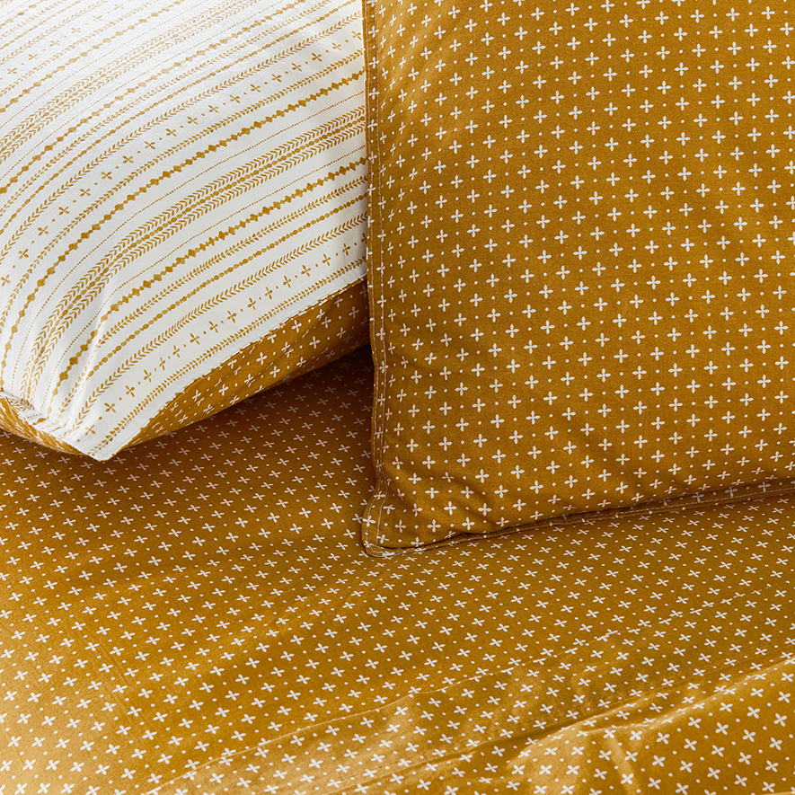 Stonewashed Printed Cotton Spice Henna Sheet Separates | Adairs