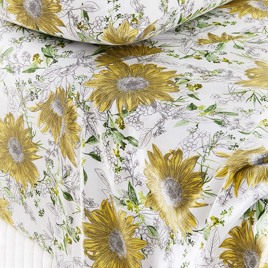 Printed Sunflowers Sheet Set | Adairs
