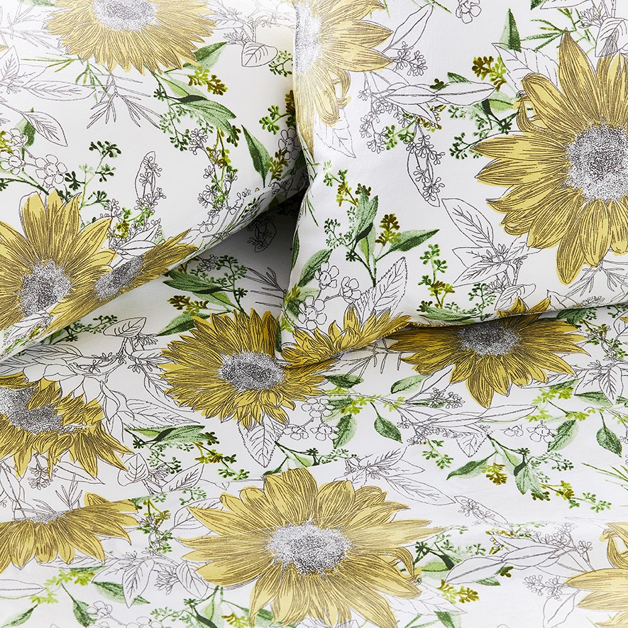 Printed Sunflowers Sheet Set | Adairs