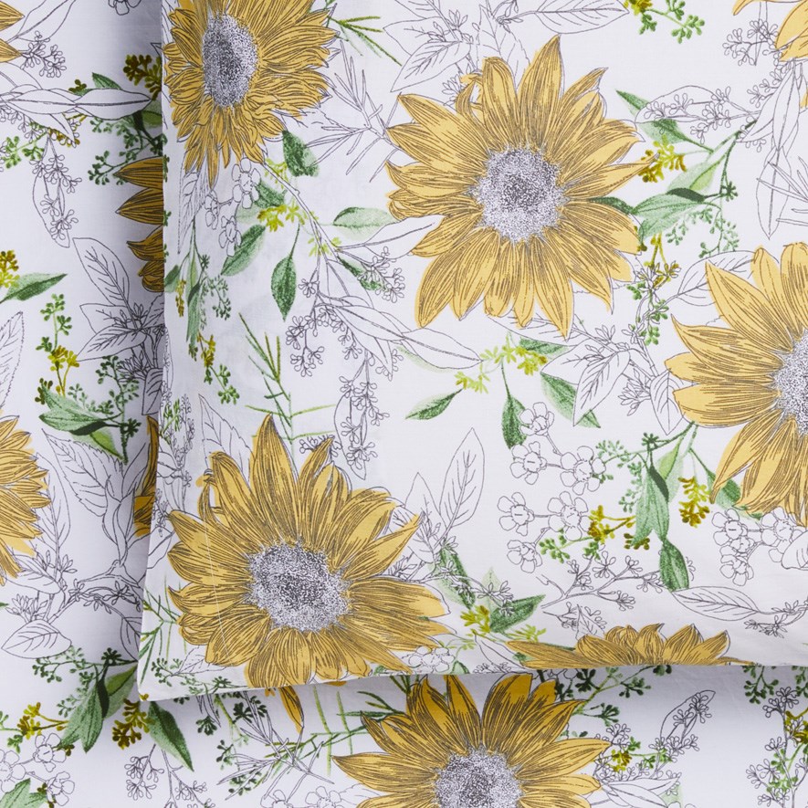Printed Sunflowers Sheet Set | Adairs