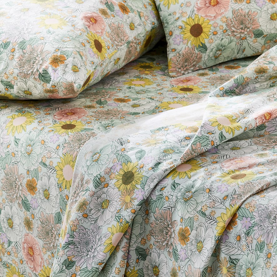 Printed Estelle Floral Sheet Set | Adairs