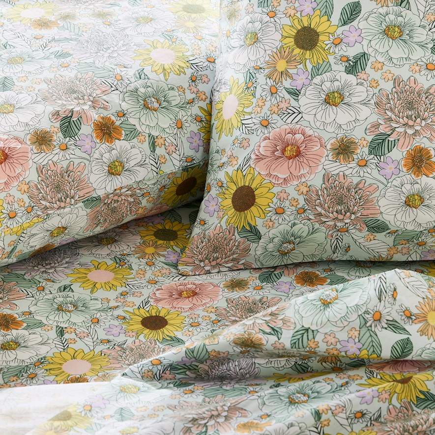 Printed Estelle Floral Sheet Set | Adairs