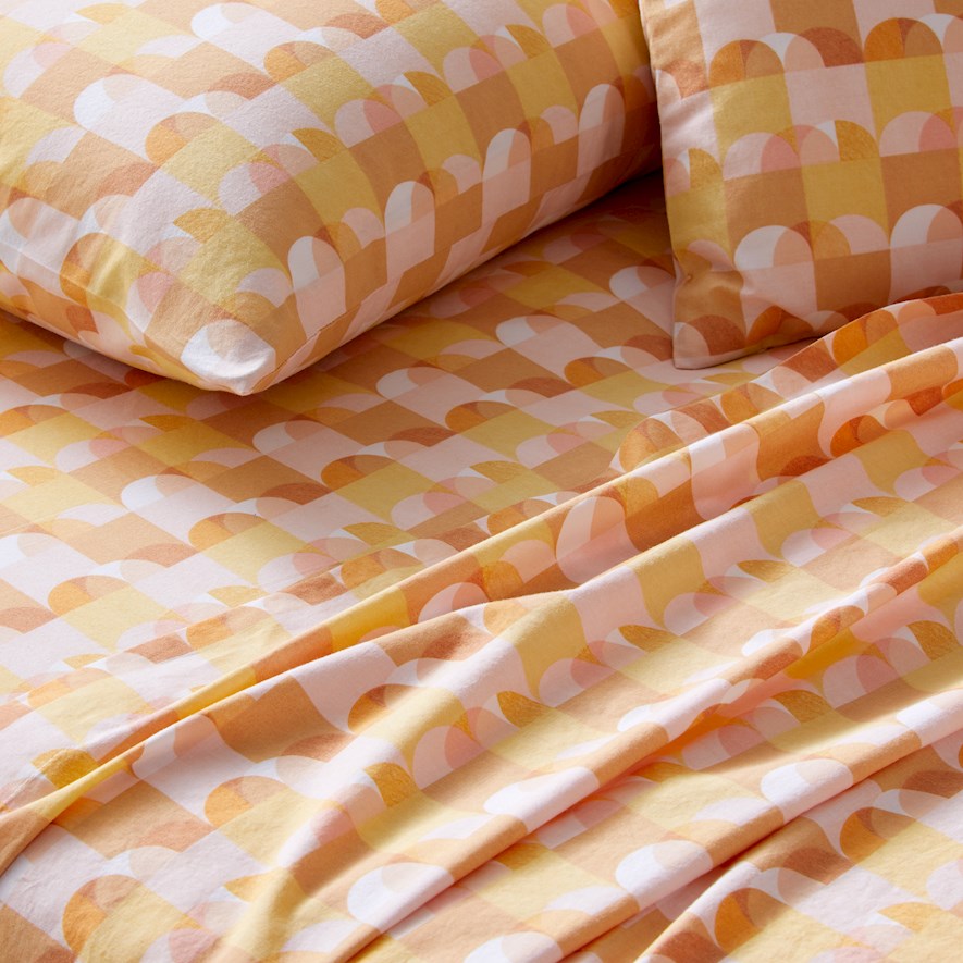 Printed Geo Check Sheet Set | Adairs