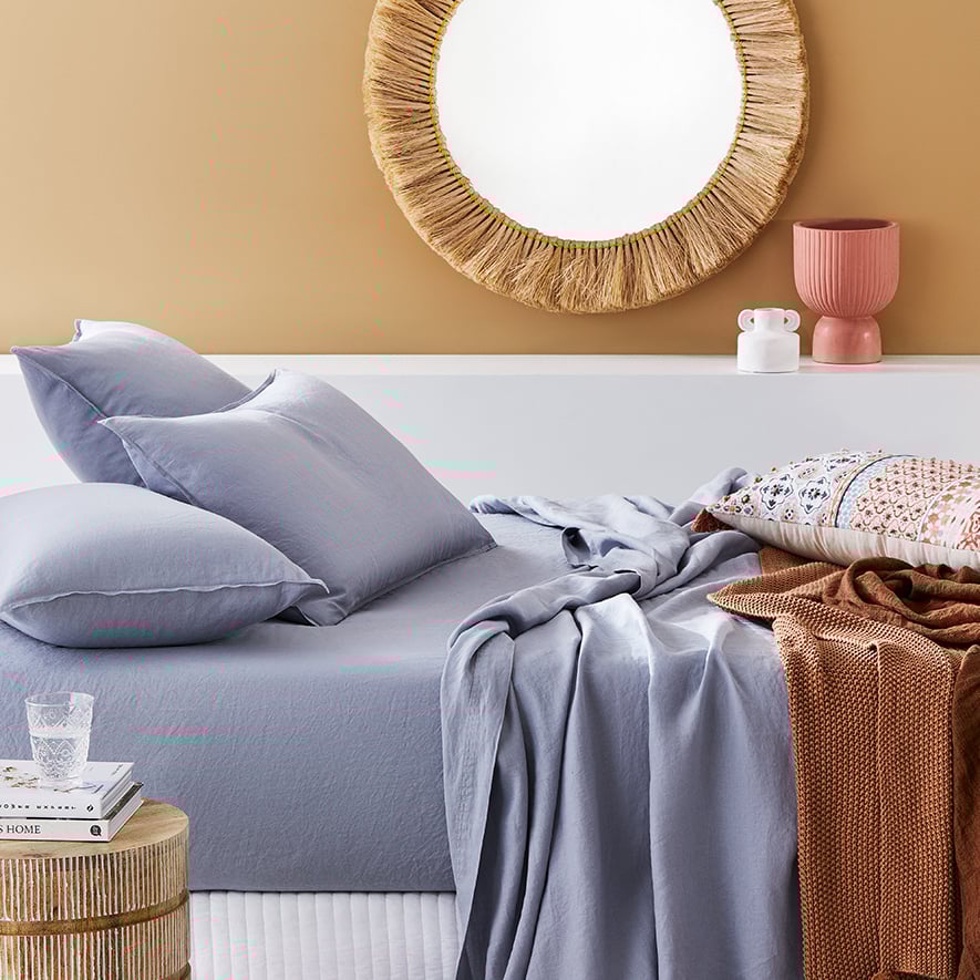 Vintage Washed Linen Blue Dust Sheet Separates | Adairs