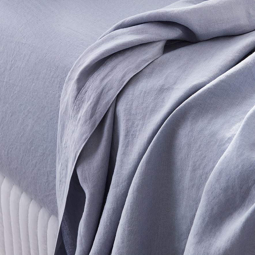 Vintage Washed Linen Blue Dust Sheet Set | Adairs