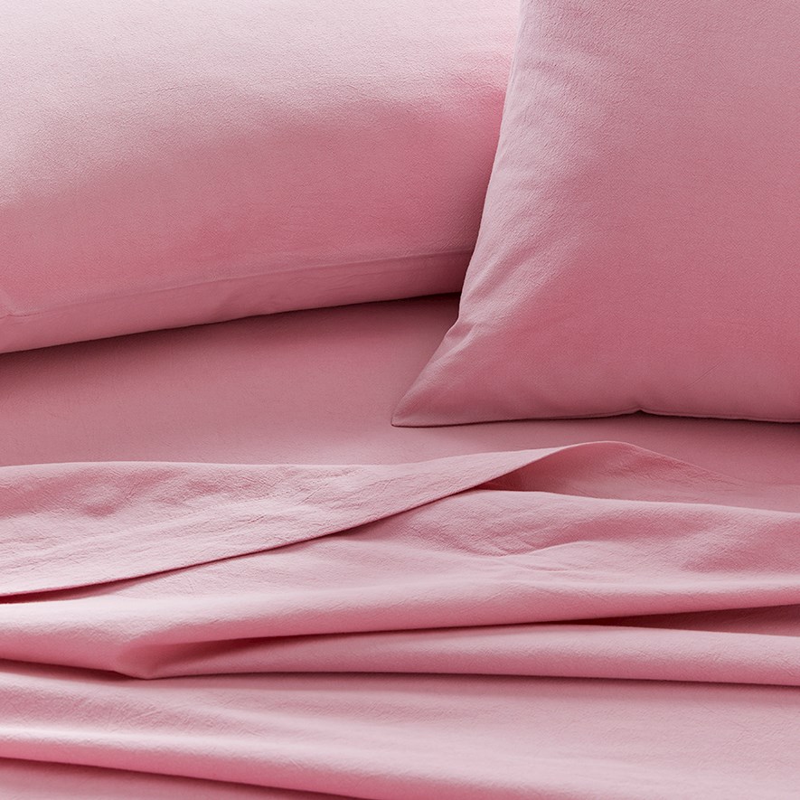 Stonewashed Cotton Fairy Floss Sheet Separates | Adairs