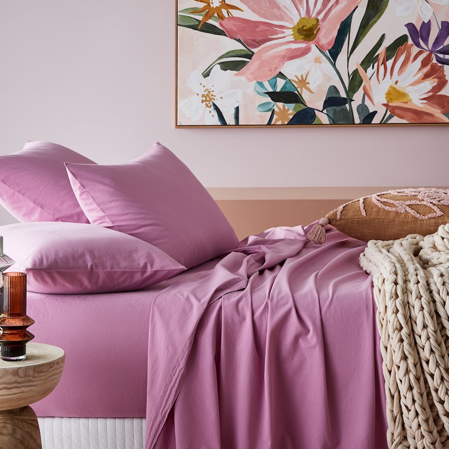 Stonewashed Cotton Mulberry Sheet Separates | Adairs