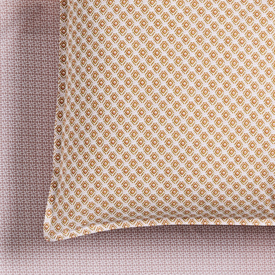 Stonewashed Printed Cotton Mustard Kasbah Sheet Separates | Adairs