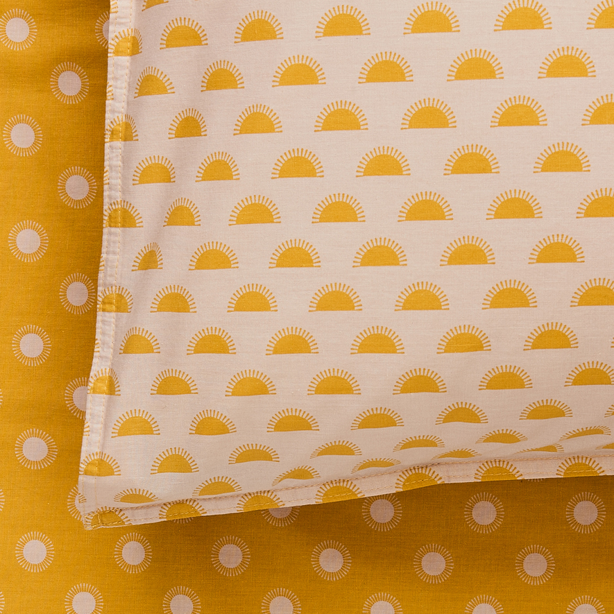 Stonewashed Printed Cotton Nude Sunray Sheet Separates | Adairs