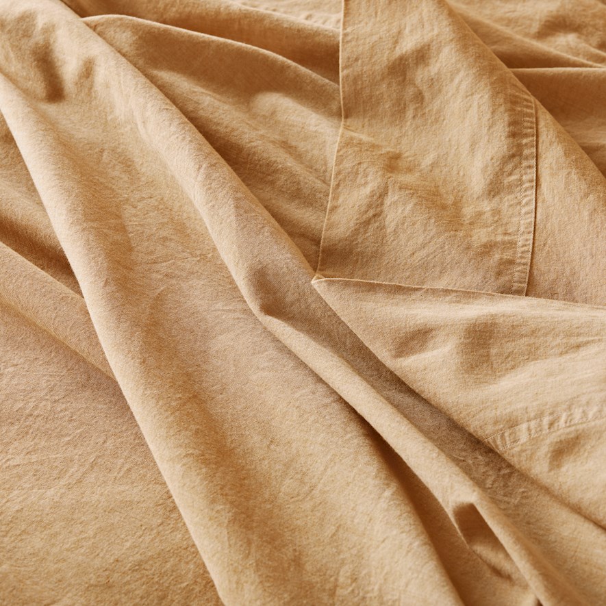 Organic Cotton Chambray Mustard Sheet Set | Adairs