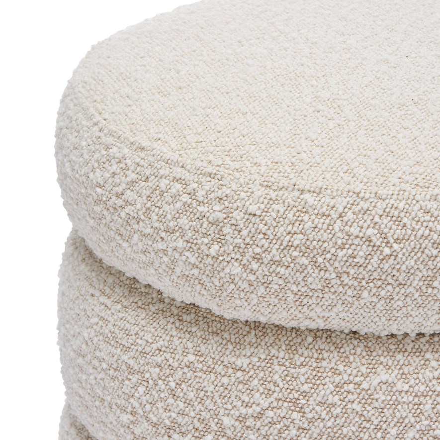 Memphis Cream Boucle Storage Ottoman | Adairs