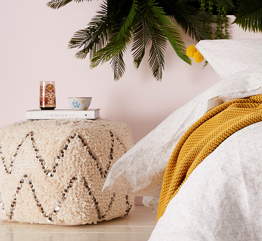 Morocco Pouf Natural | Adairs