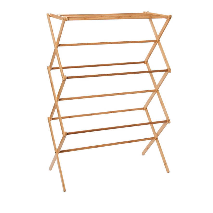 Bamboo Storage Range L72xW36xH105cm Natural Folding Drying Rack | Adairs