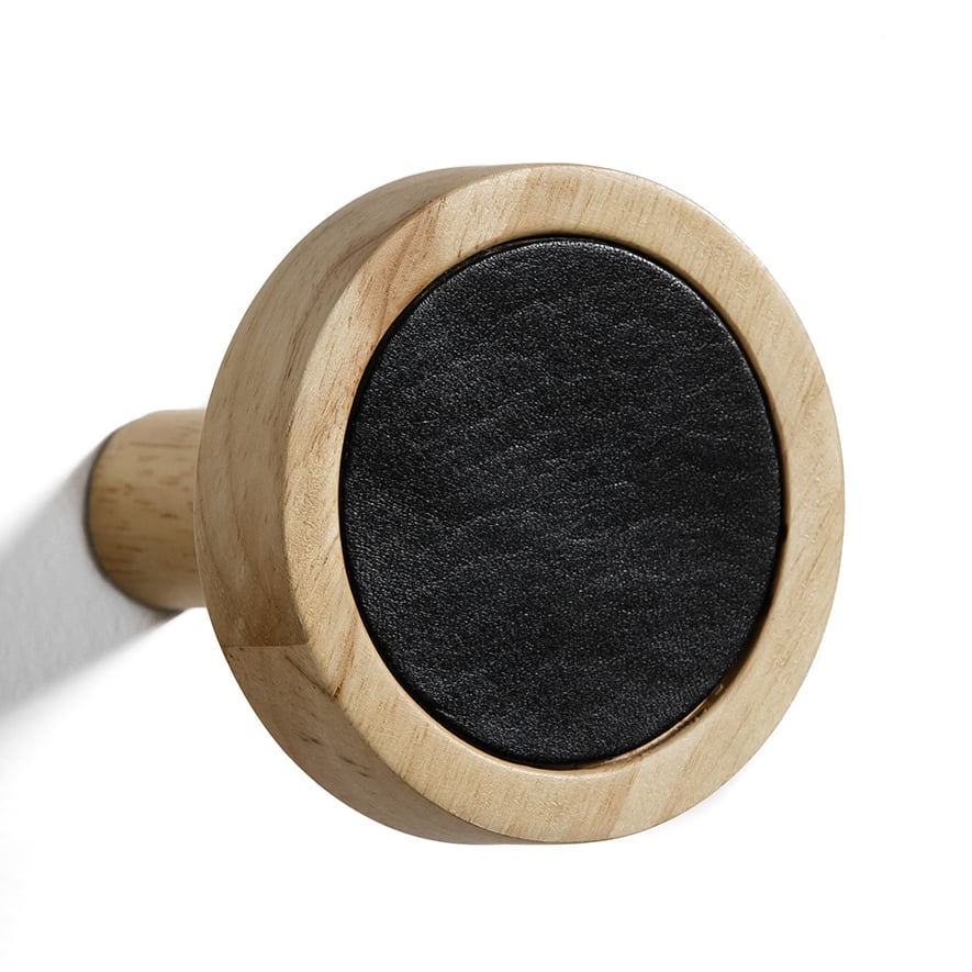 Jada Wall Hooks Black Leather | Adairs