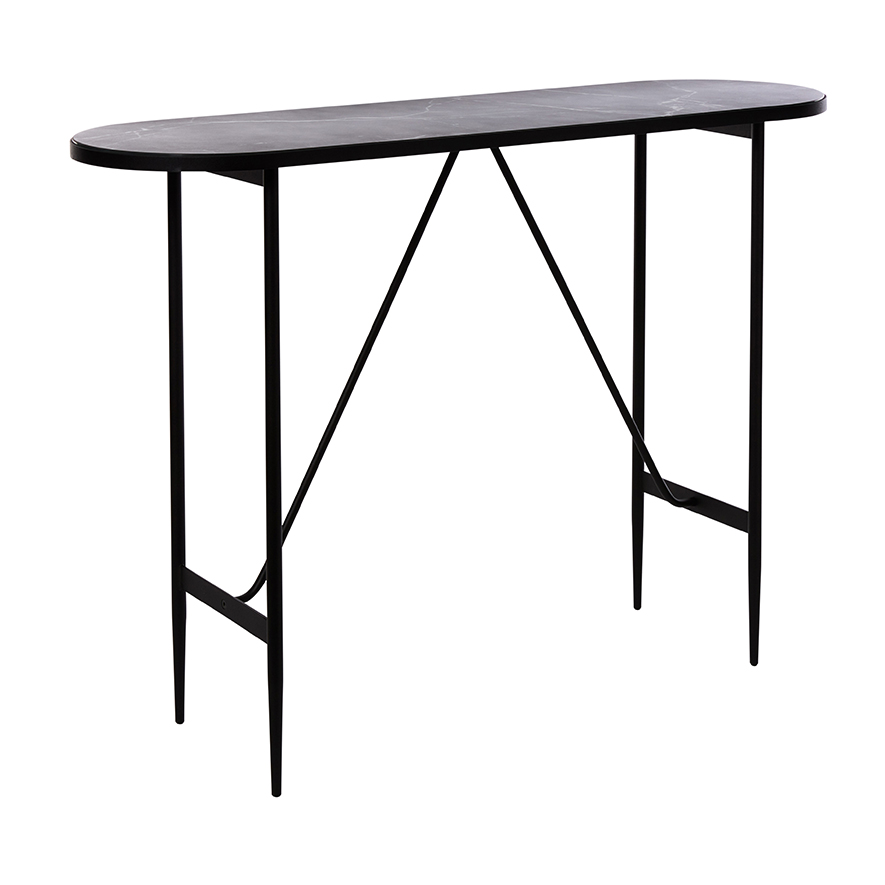 Oslo Black Marble Glass Console | Adairs