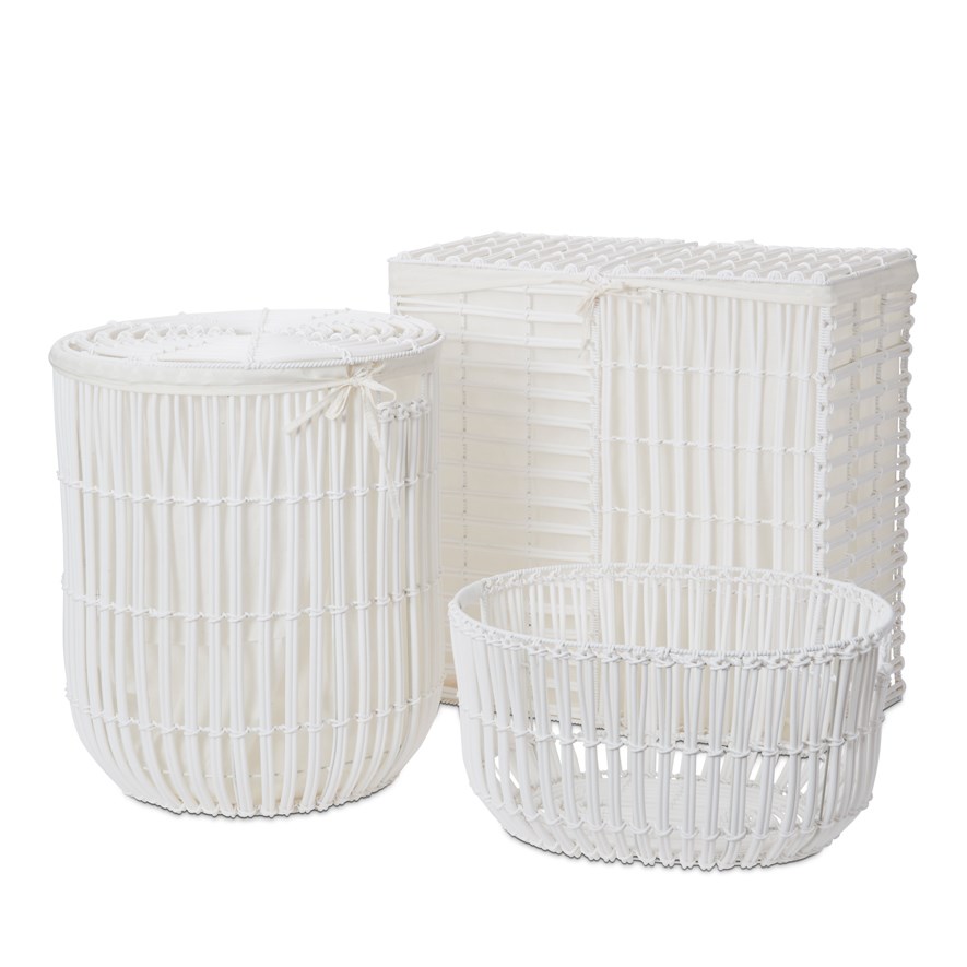 White double laundry basket store