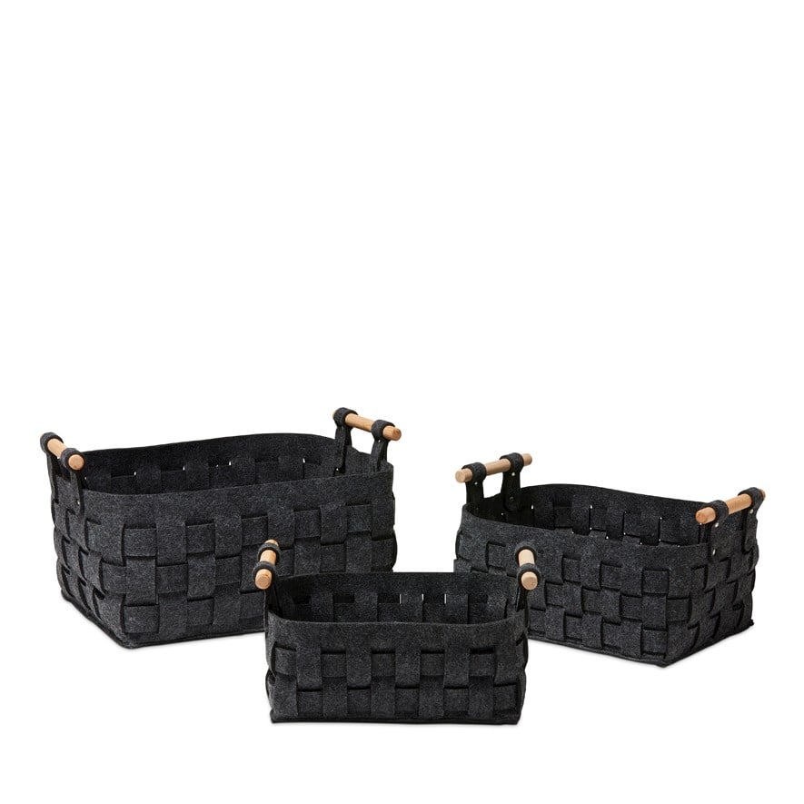 Quinn Dark Grey Basket | Adairs