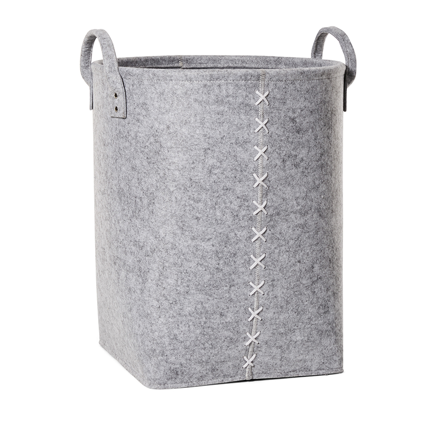 Lincoln Cross Basket 40x47cm Grey/White | Adairs