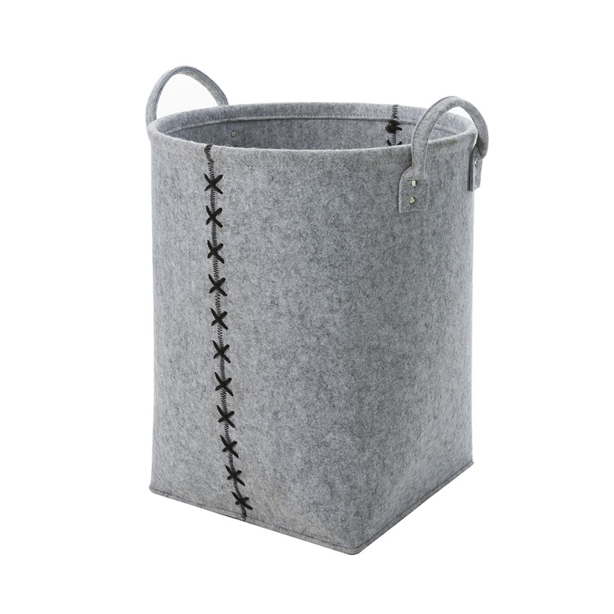 Lincoln Cross Basket 40x47cm Light Grey Marle | Adairs