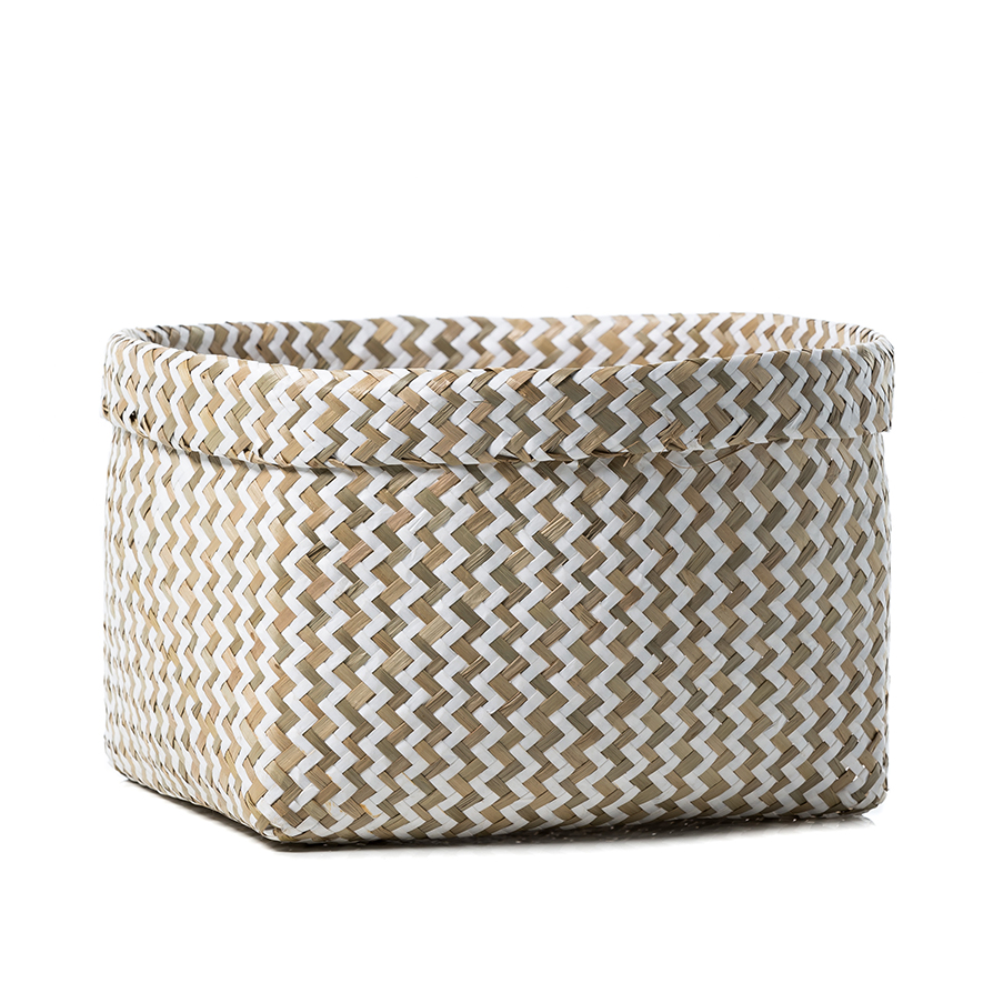 Aztec Oval Basket White | Adairs