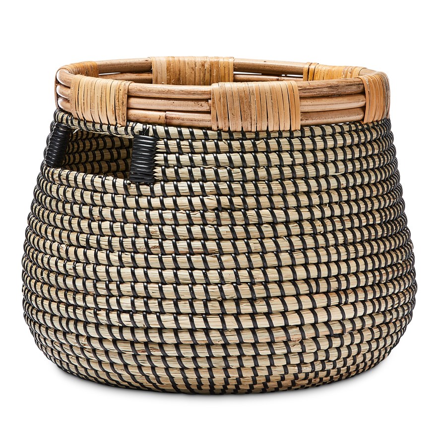 Dunedin Black & Natural Basket | Adairs