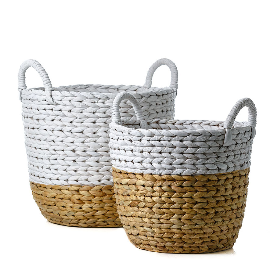 White and Natural Riviera Basket | Adairs