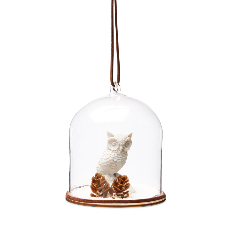 Woodland Owl Glass Decoration | Adairs